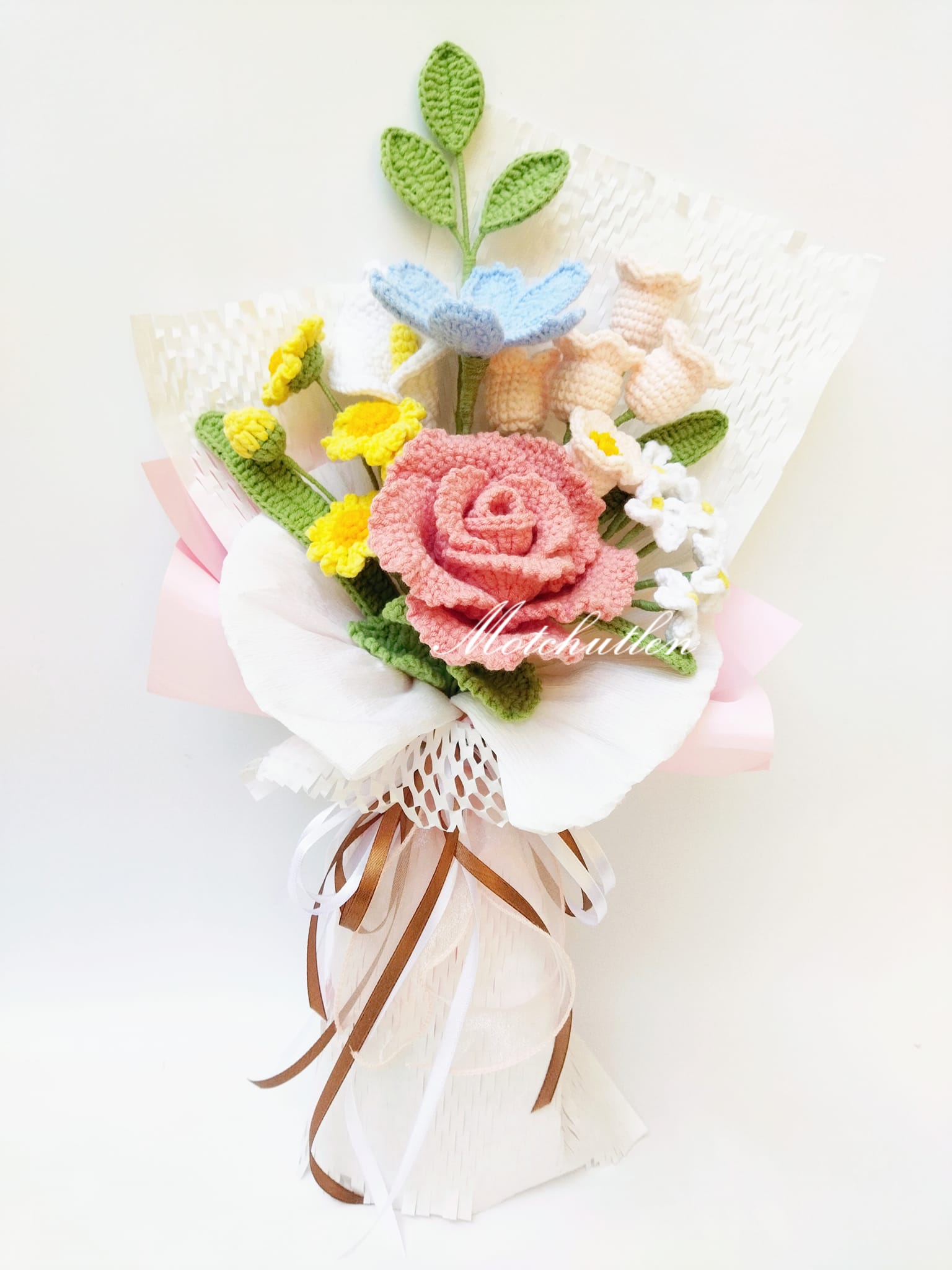 Bó Hoa len Mix Màu Pastel – Một chút len,